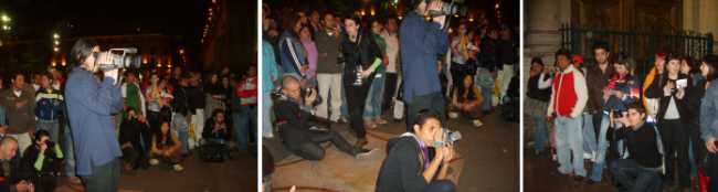 Público de la plaza de Armas de Santiago que rodea a Jaime